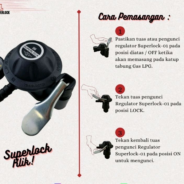 Jual SUPERLOCK regulator kompor gas grs 01 - ORIGINAL | Pemasangan ...