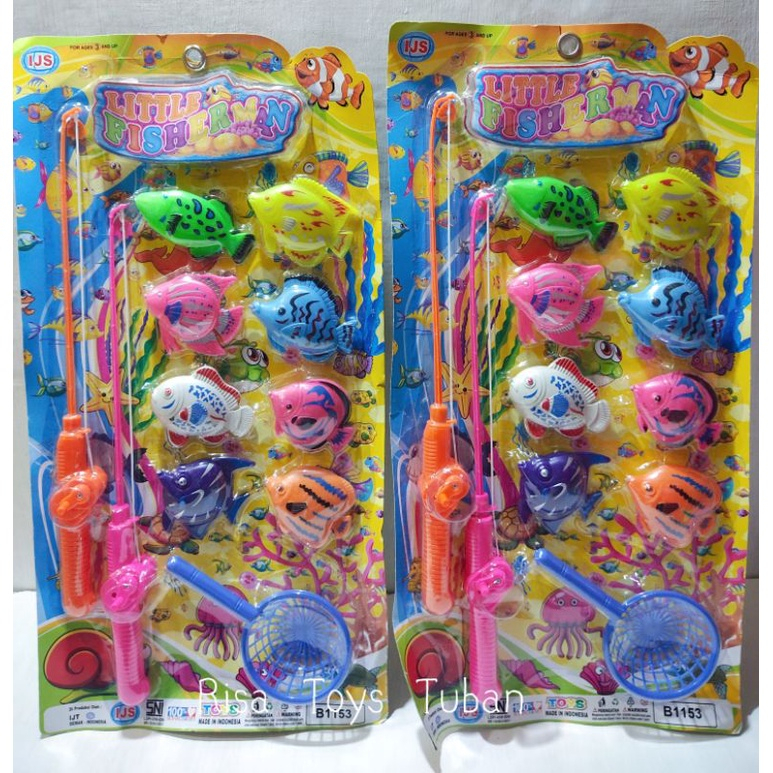 Jual Mainan anak edukasi pancing ikan isi 2 pancing 8 ikan mainan ...