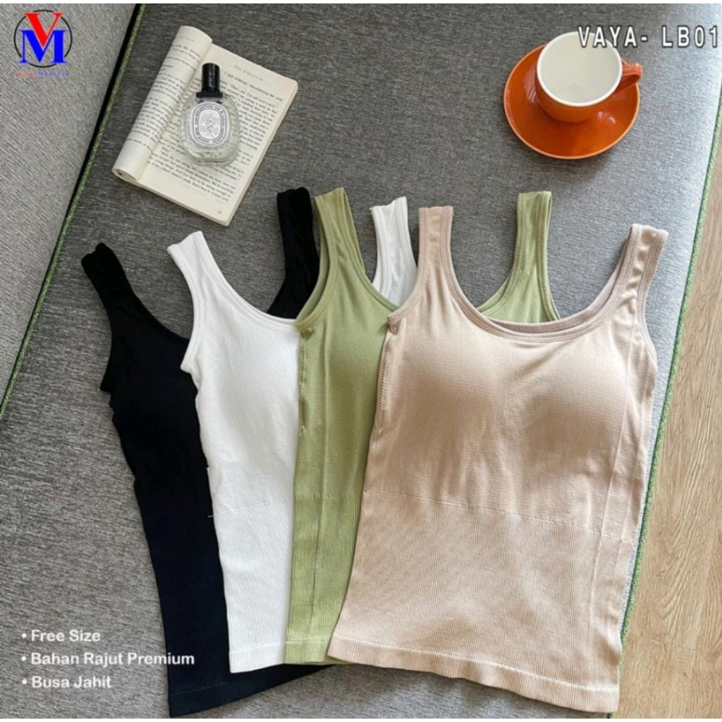 Jual Vaya Basic Tanktop Bra With Cup (Premium) Art LB01 / Singlet Dalaman VAYA LEMBUT | Shopee ...