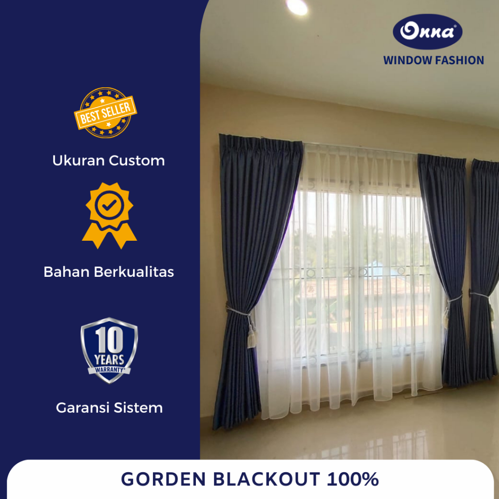 Jual Curtain / Gorden Onna Blackout 100% Tidak Tembus Cahaya Model ...