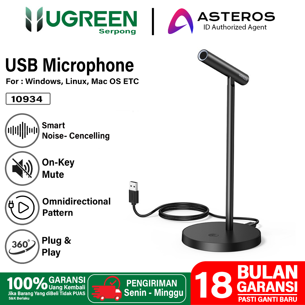 Jual UGREEN USB Microphone Mic External For PC Komputer Laptop Zoom ...
