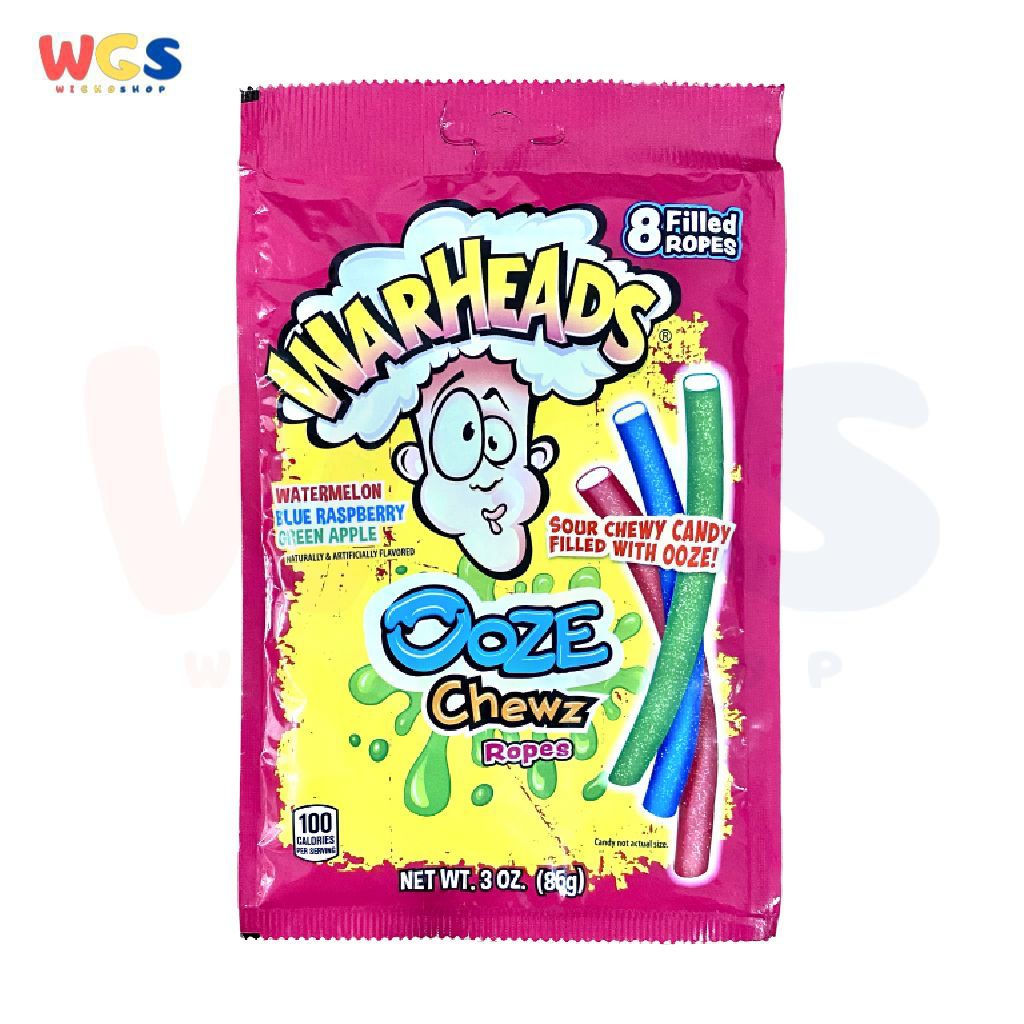 Jual Warheads Sour Chewy Candy Filled With Ooze Fruit Flavor 8 Filled ...