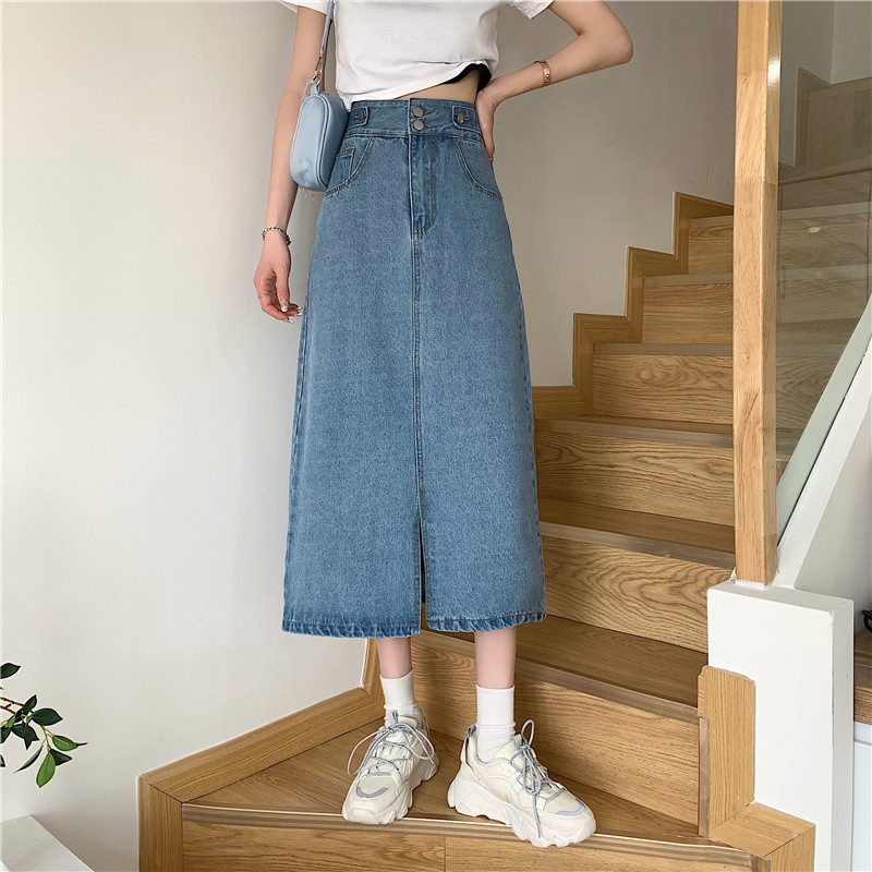 Jual Korean Style Rok Jeans Wanita / Denim Highwaist Rok Jeans Wanita ...