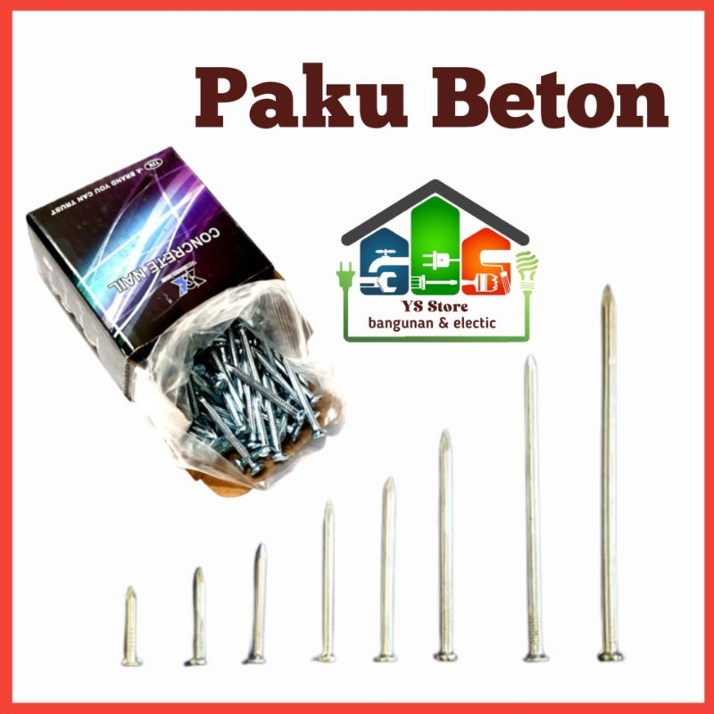 Jual Paku Beton Putih - Paku Tembok Dinding 1" 1-1/4" 1-1/2" 2" 2-1/2" 3" 4" 5" Inch | Shopee ...