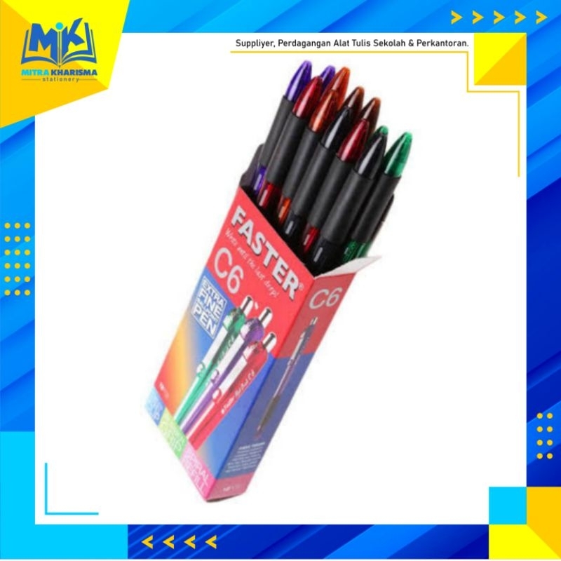 Jual BALLPOINT/ Pulpen murah FASTER C6 Extra Fine Cetet ORIGINAL ...