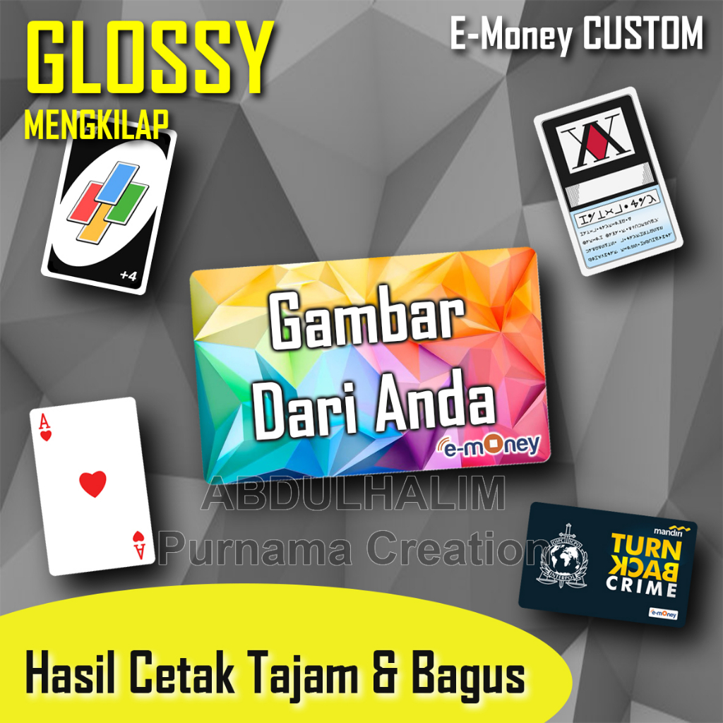 Jual Custom Emoney Mandiri Brizzi Flazz Tapcash Hasil Cetak GLOSSY | Shopee Indonesia