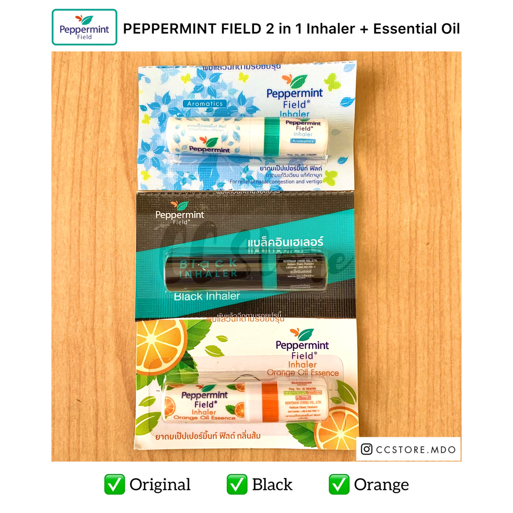 Jual Peppermint Field Aromatic Black Inhaler 2 in 1 Yadom Original ...
