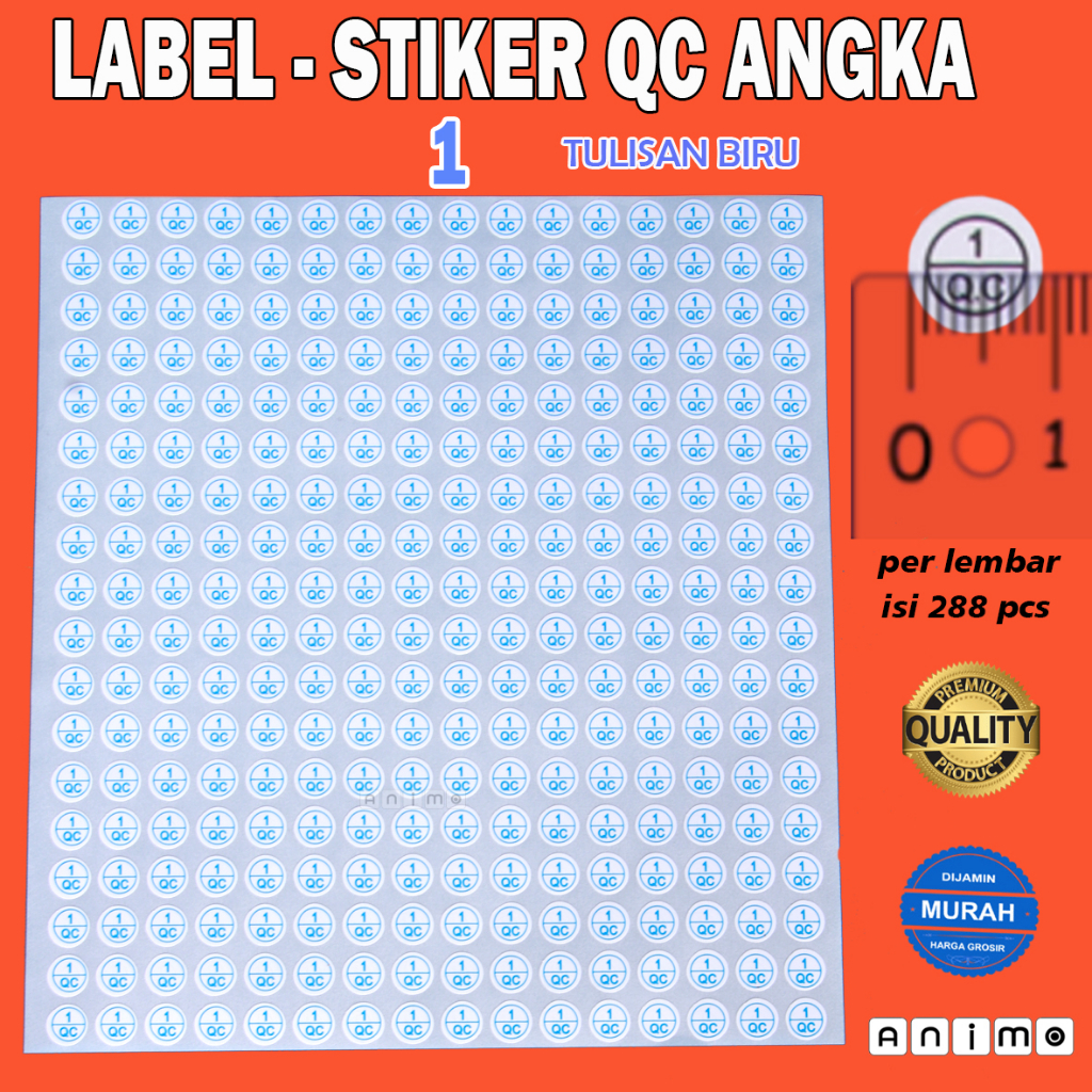 Jual STIKER QC ANGKA - Quality Control Number Sticker 9 MM = 0,9 CM ...