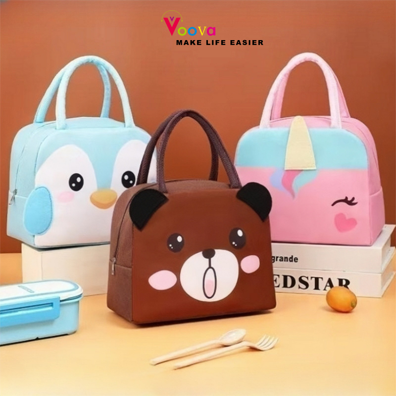Jual VOOVA Tas Bekal Makanan / Tas bekal cartoon 3D / Lunch Bag Cooler ...