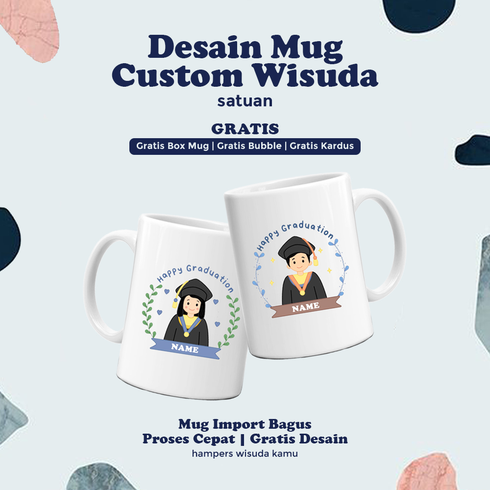 Jual MUG CUSTOM SATUAN / MUG CUSTOM HADIAH GRADUATION / SOUVENIR GELAS ...