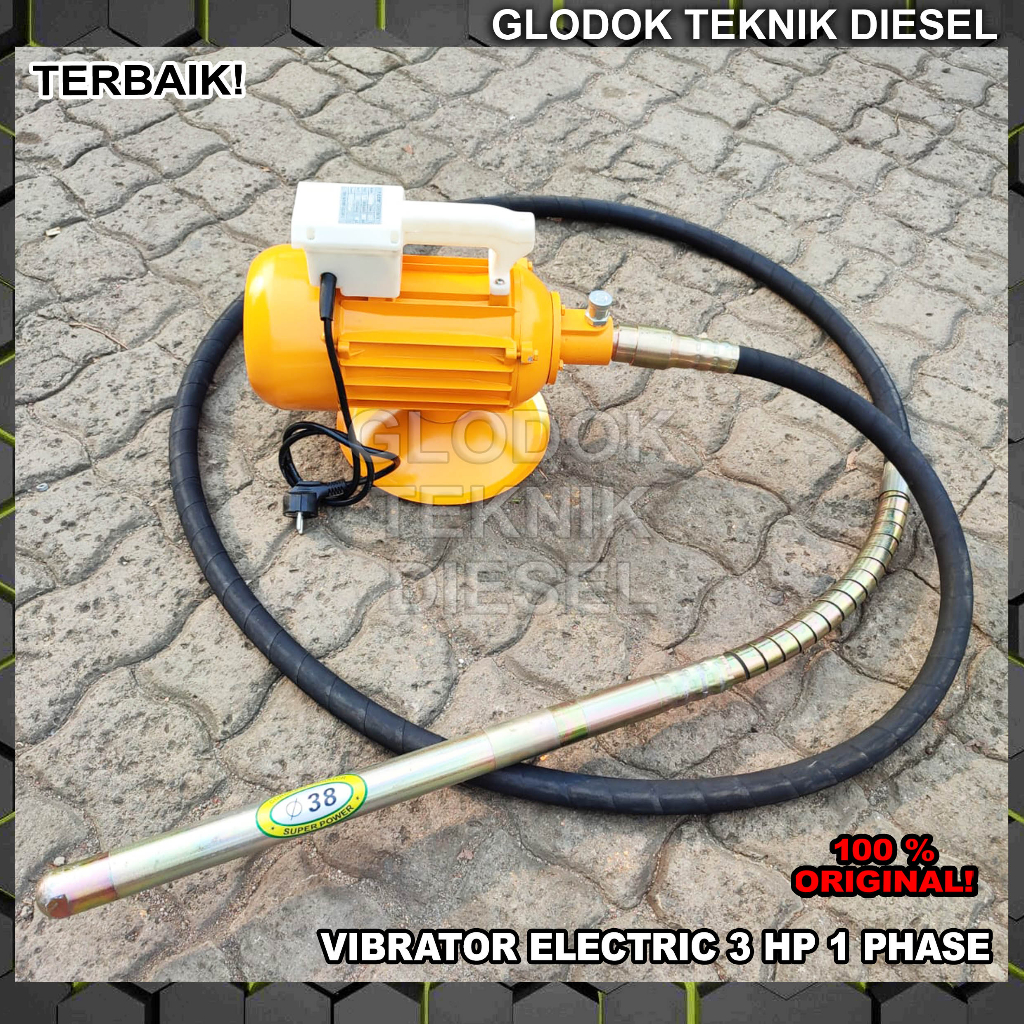 Jual Concrete Vibrator Electric 3 HP 1 Phase Tigon Model Colok ORIGINAL TERBAIK | Shopee Indonesia