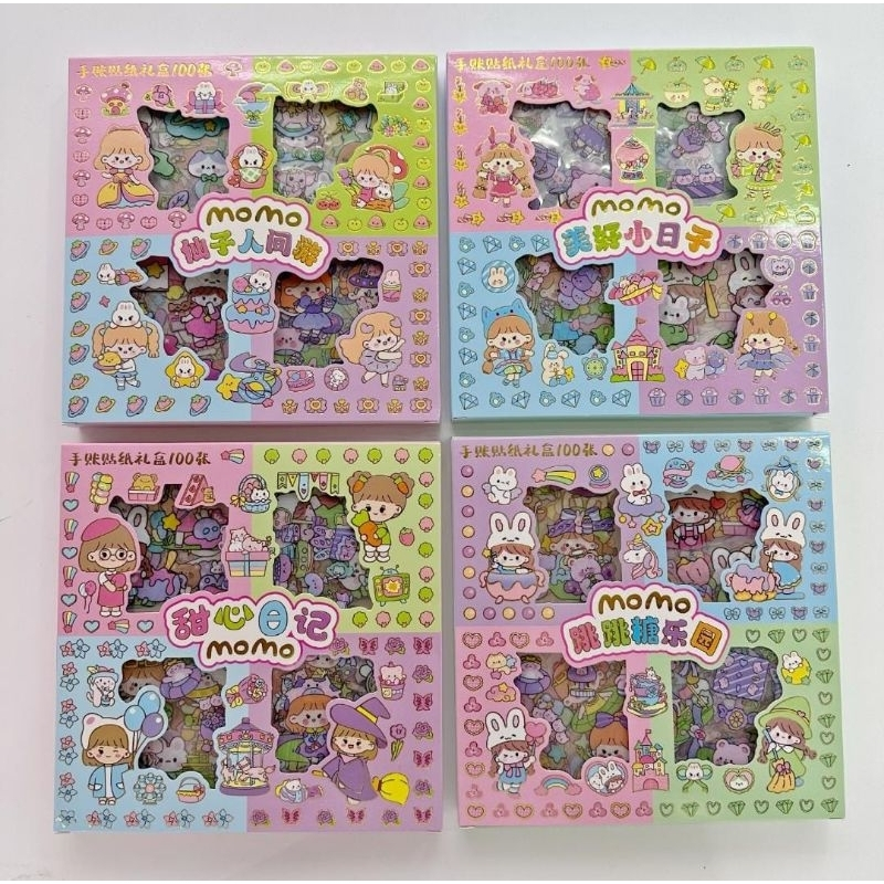 Jual Sticker MOMO Rainbow Mix 4 Warna Original waterproof Stiker Kartun ...