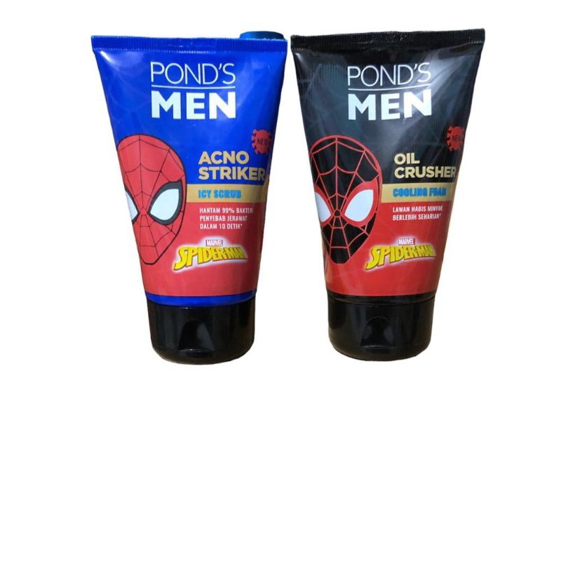 Jual Pond's Men Spiderman Edition Facial Foam dan Icy scrub (100g ...