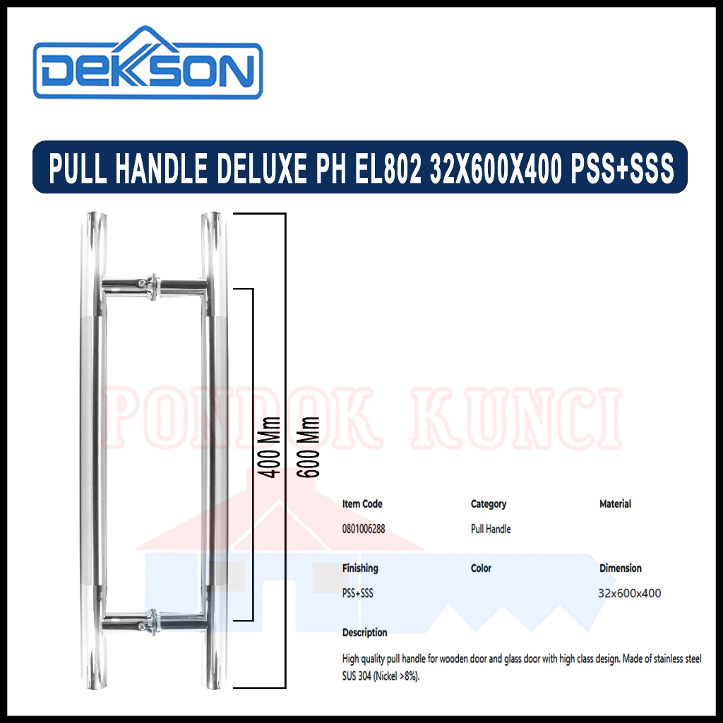 Jual Tarikan Gagang Pintu Pull Handle Dekkson PH EL802 32X600X400 PSS+SSS Motif | Shopee Indonesia