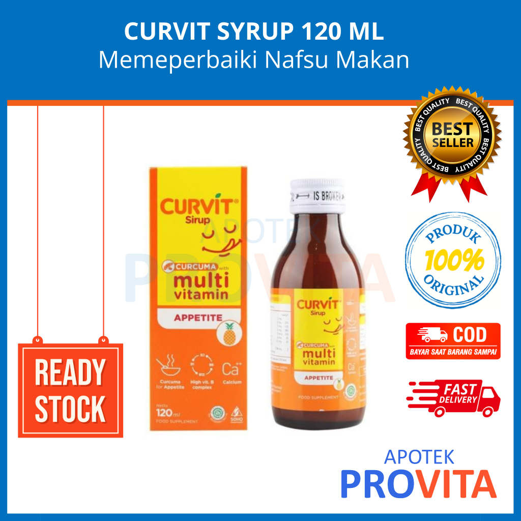 Jual CURVIT SYRUP 120 ML - Multivitamin & Suplemen Penambah Nafsu Makan ...