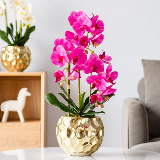 Jual Luxury Gold Orchid Flower Vase / Pajangan Bunga Anggrek Besar ...