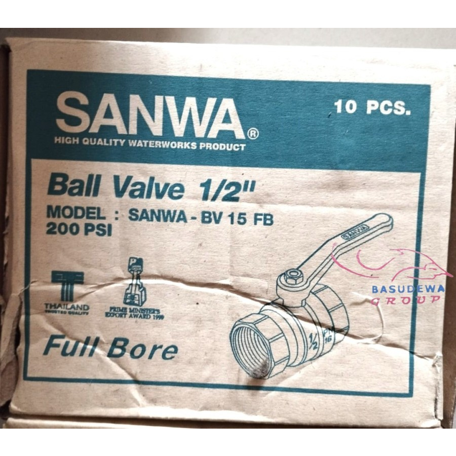 Jual SANWA BALL VALVE 1/2" FULL BORE BV 15 FB / BALL VALVE 1/2 INCH SANWA | Shopee Indonesia