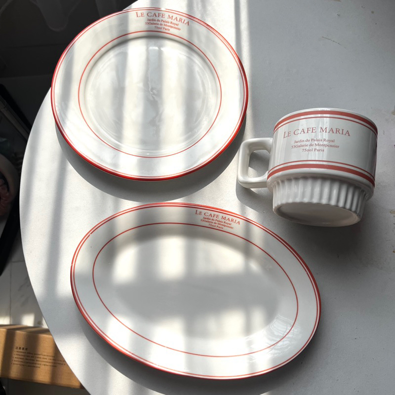 Jual [siggi] LE CAFE Korean Aesthetic Plate Mug / Piring Korea ...