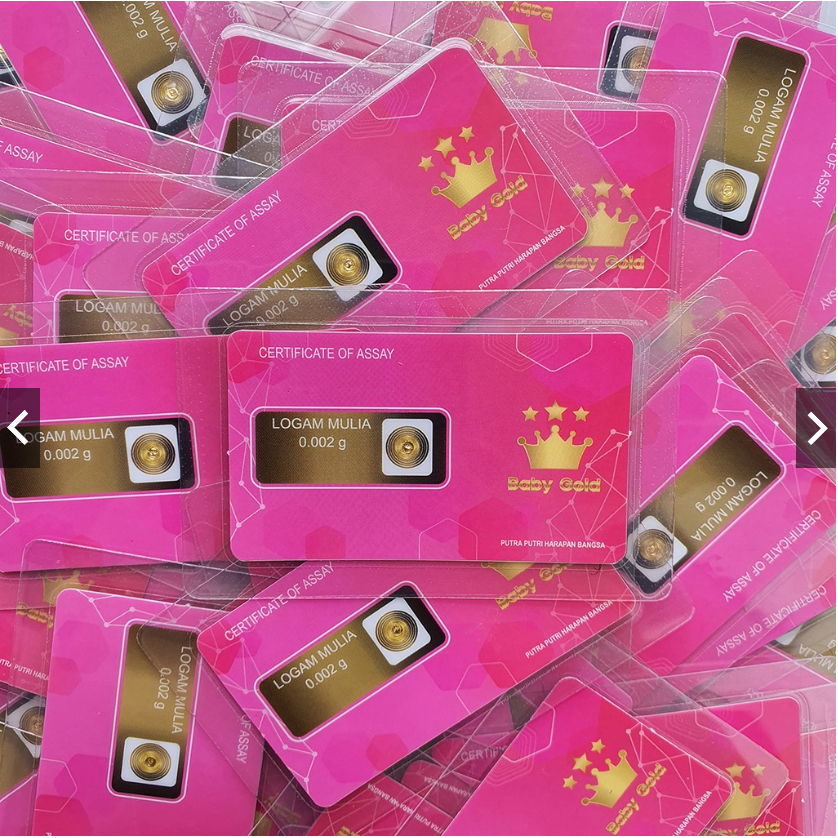 Jual Baby Gold 0.002gr Mini Gold Emas Logam Mulia Mini Gram ...