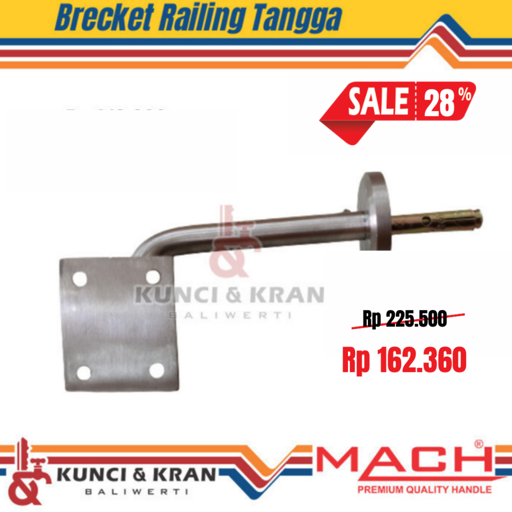 Jual Pegangan Dudukan Railing Tangga Mach WTW GM 0342 103 Stainless ...