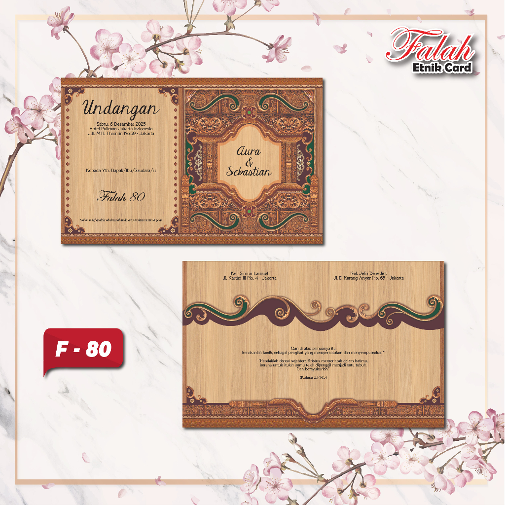 Jual Blanko Undangan Pernikahan Falah code F 80 wedding simple murah ...