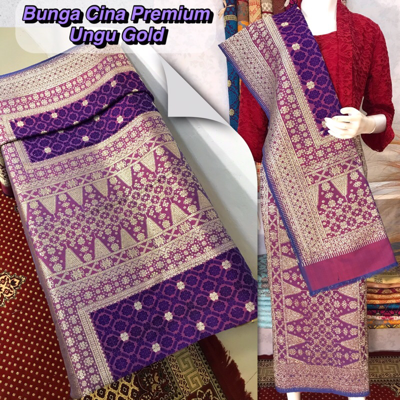 Jual Songket Bunga Cina Premium-Asli Tenun Tangan Palembang | Shopee ...
