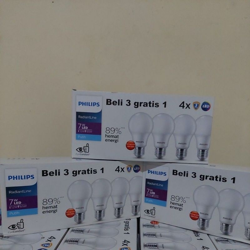 Jual Lampu Philips LED 7 Watt BARU DAN ORI PHILIPS 1 Box isi 4 pcs ...