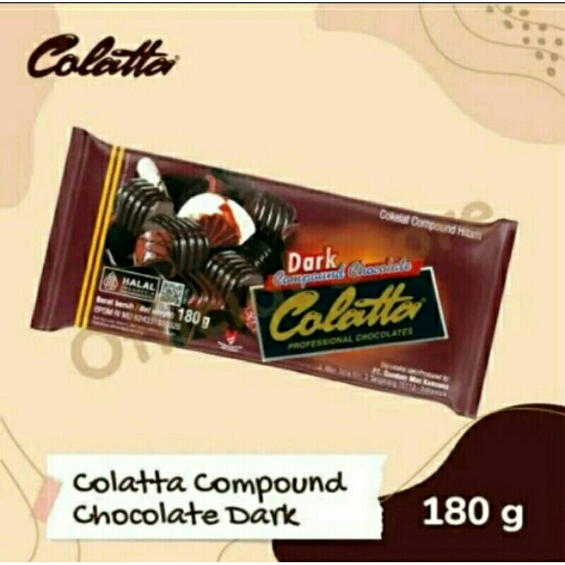 Jual COLATTA DARK CHOCOLATE COMPOUND 180G/COLATTA PASTRY DARK/MOCHA ...