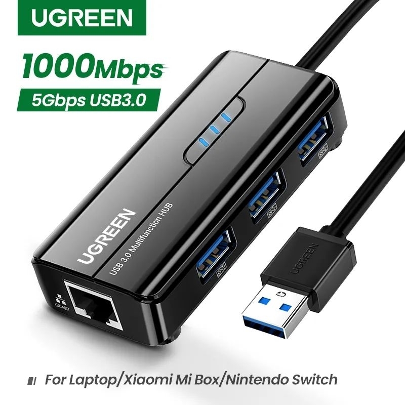 Jual UGREEN USB 3.0 To LAN Hub Gigabit With 3 Port USB 3.0 Ethernet ...