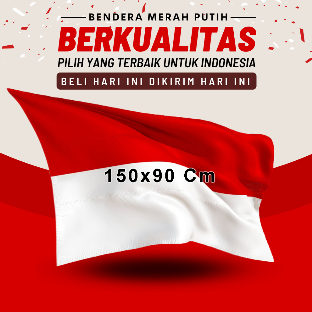 Jual Bendera Merah Putih Indonesia Agustusan Panjang Sedang Ukuran ...