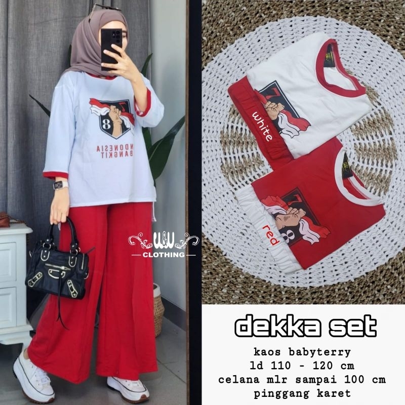 Jual Dekka Set by W&W Baju Merah Putih Baju Setelan Cargo Model Terbaru ...