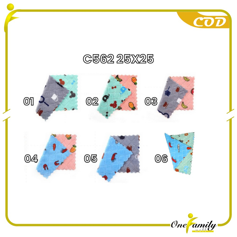 Jual ONE-C561 C563 Kain Lap Dapur Meja Piring Anti Minyak / Kain Lap Piring Lembut Bahan Coral ...