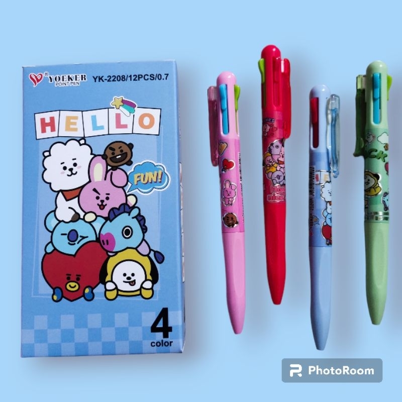Jual Bulpoin 4 Warna Yoeker BT-21 (Isi 12 pcs) | Shopee Indonesia