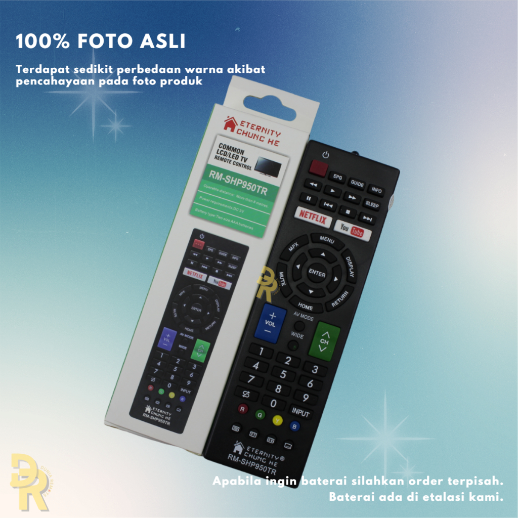 Jual Remot Remote TV Sharp Aquos LED LCD Smart Yotube Netflix Type RM ...