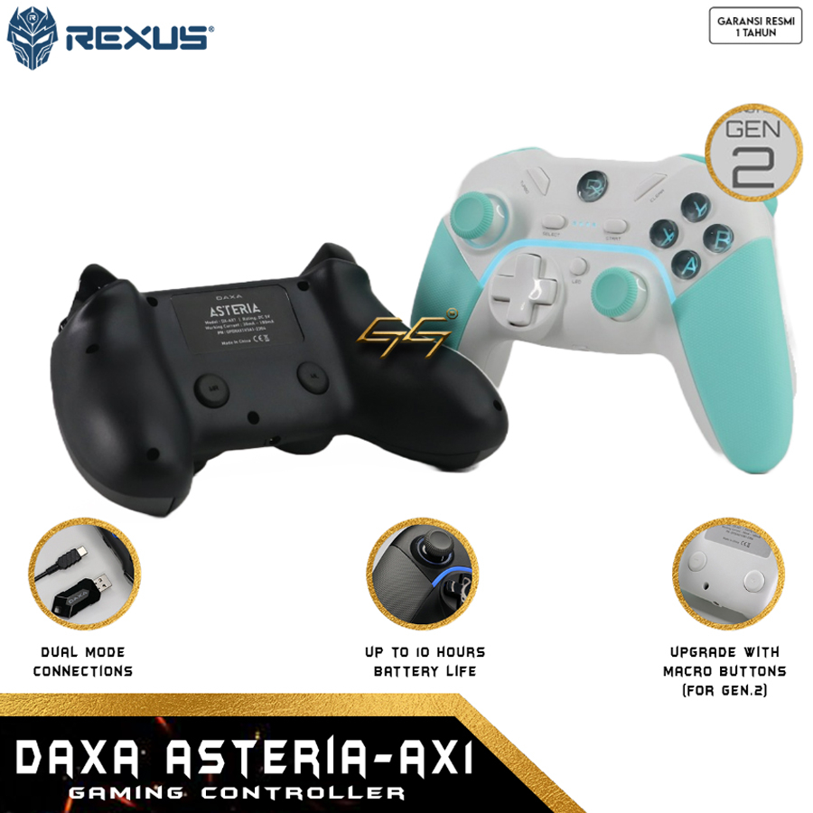 Jual Rexus Daxa Asteria AX1 AX-1 Gen2 V2 Hall Effect Gamepad Wireless Controller Joystick ...
