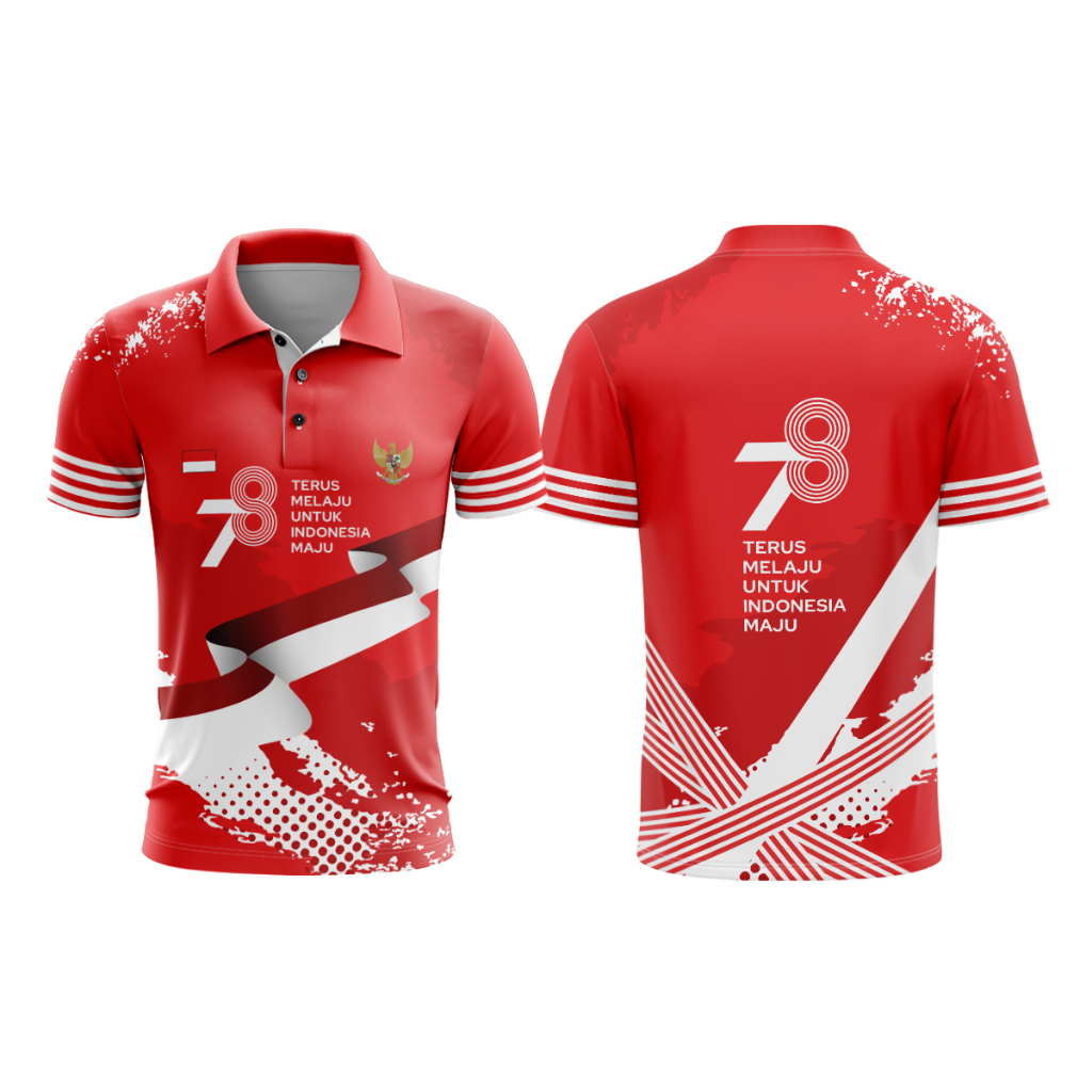 Jual Baju Kemeja Polo HUT RI 78 Jersey 17 AGUSTUS KEMERDEKAAN INDONESIA Fullprint Sublime 21 ...