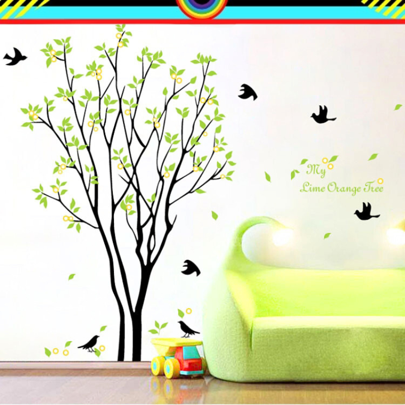 Jual WALLSTICKER WALL STICKER STIKER SETIKER HIASAN DINDING POHON 2 DAUN HIJAU TEMPELAN TEMBOK ...