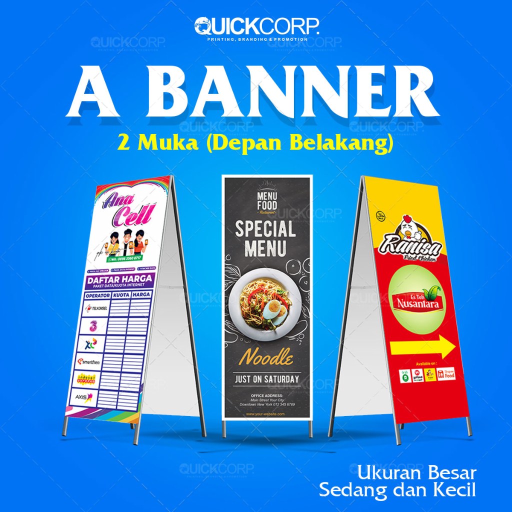 Jual A Banner, Standing Banner Segitiga, Desain Custom,Banner Lipat ...