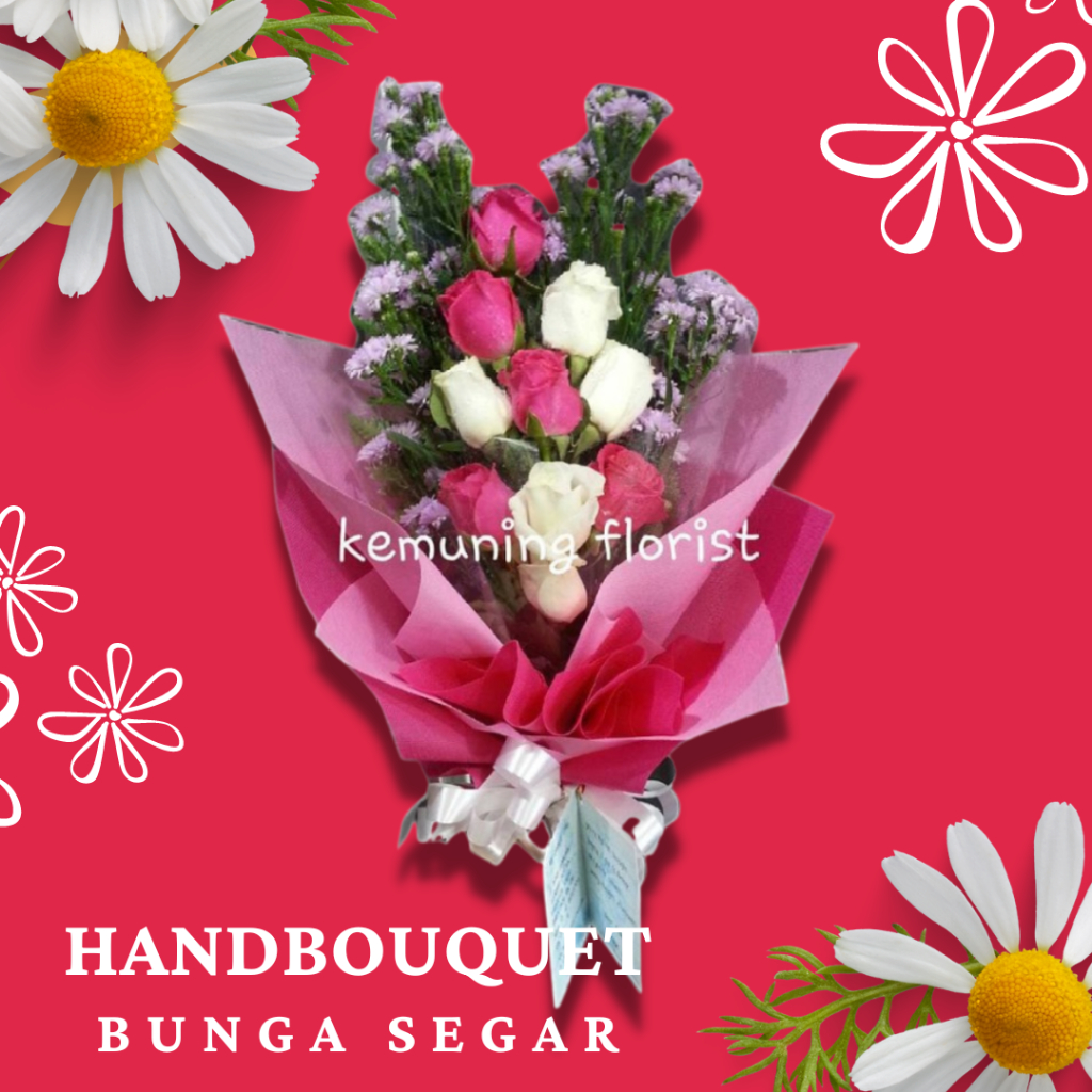 Jual Rangkaian Hand Bouquet Buket Bucket Bunga Mawar Fresh Segar HB13 ...