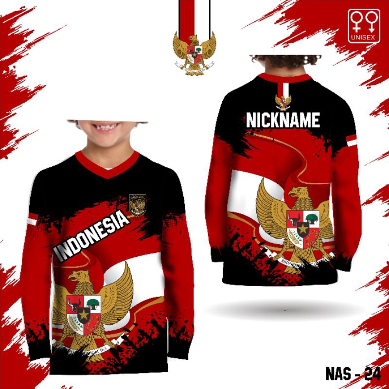Jual Jersey NASIONAL baju kaos anak lengan panjang tema GARUDA ...