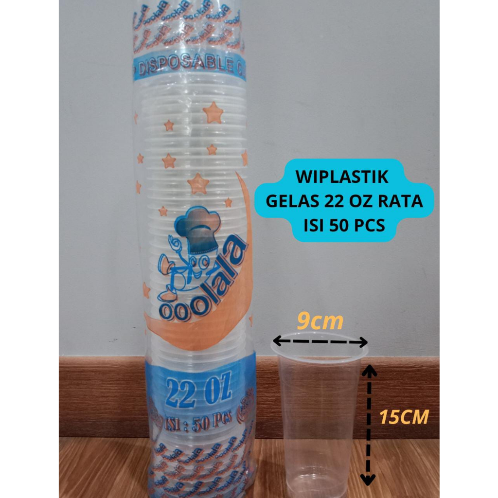 Jual Gelas Plastik 22 OZ/ 18 OZ Datar\Oval\bahan Pp Tebal\Cup Thai Tea ...