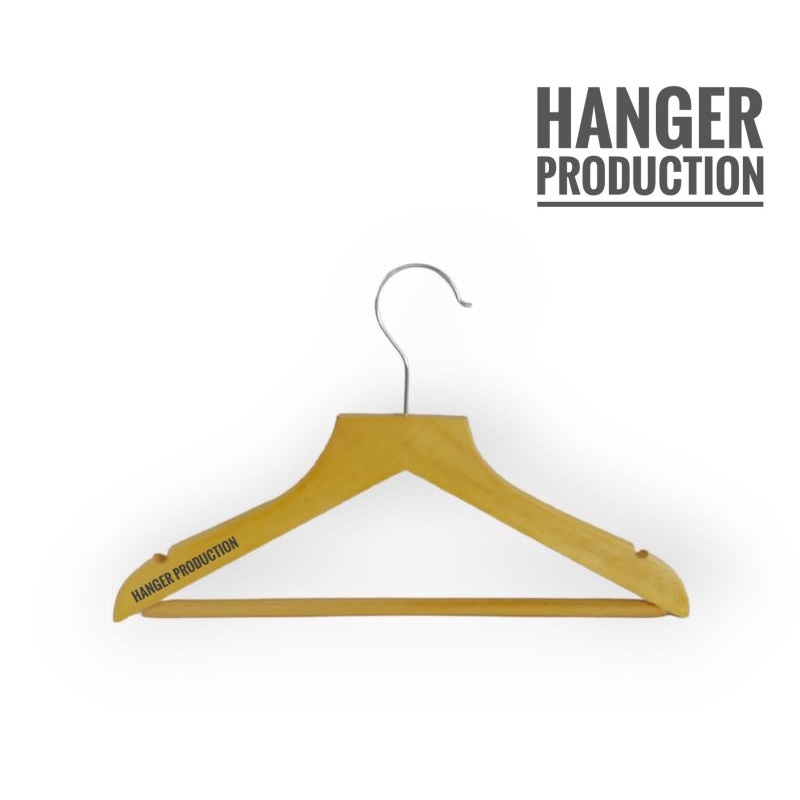 Jual HANGER KAYU NATURAL PALANG ANAK KEPALA LURUS | Shopee Indonesia