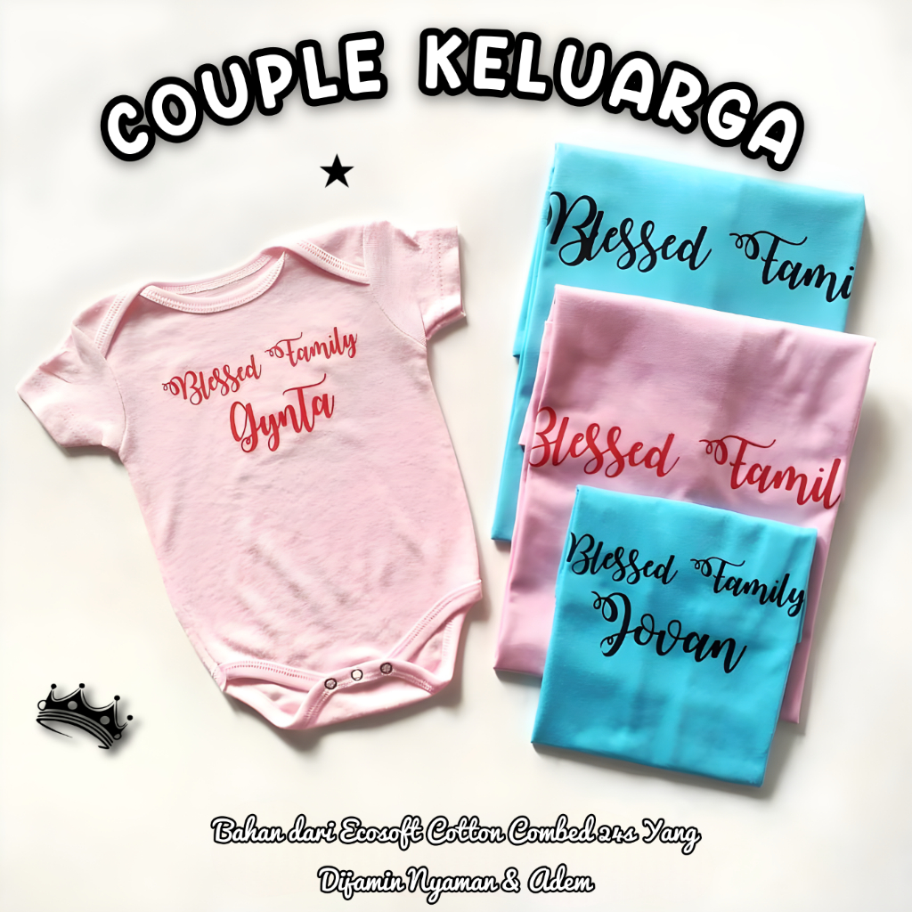 Jual ENZO Kaos Custom Keluarga Sablon Polyflex | Baju Atasan Custom ...
