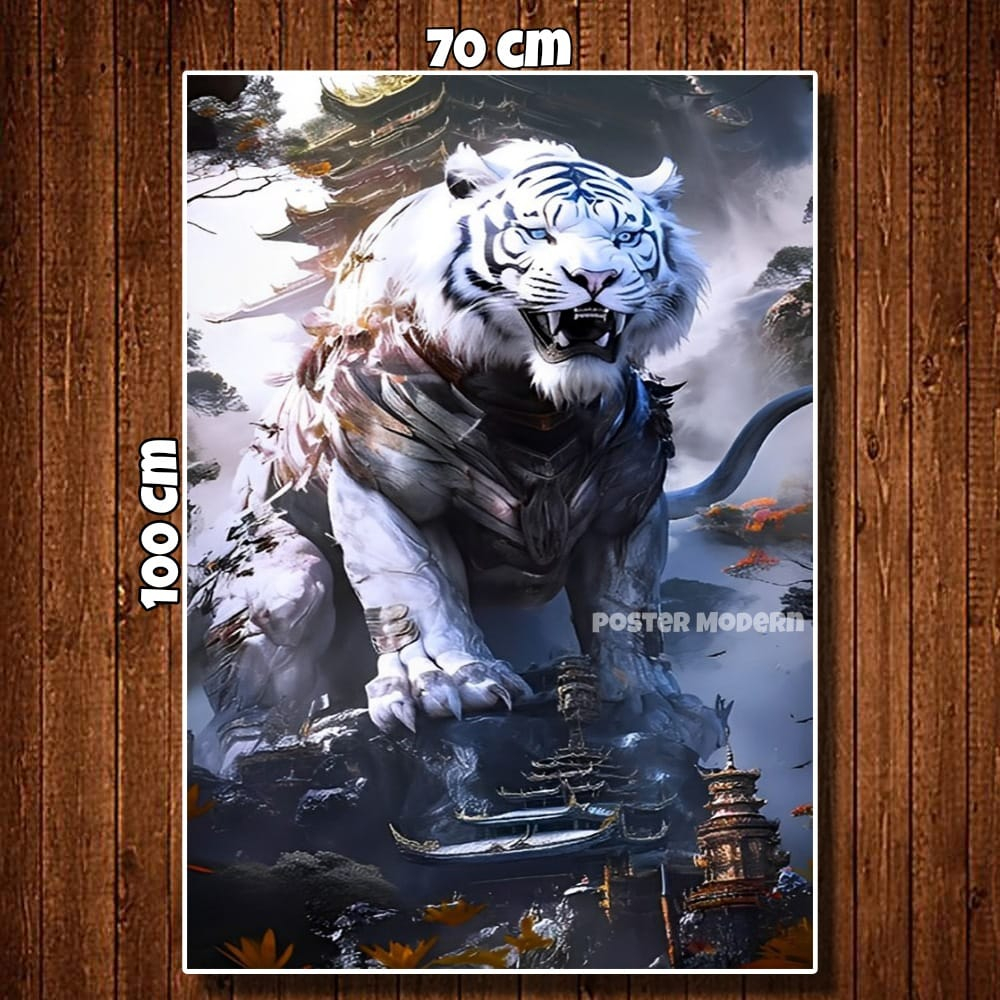 Jual Hiasan dinding Xtra Jumbo Poster Gambar Harimau Putih Code41 ...