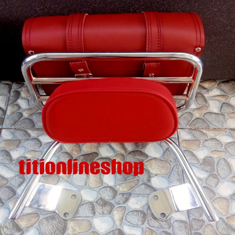 Jual Back Rack + Bantalan + Side bag untuk Yamaha Fazzio | Shopee Indonesia