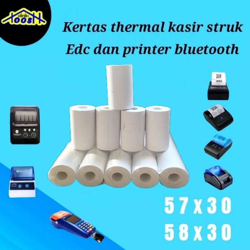 Jual Kertas Struk Thermal 58x30 57x30 kertas struk thermal 58mm kertas ...
