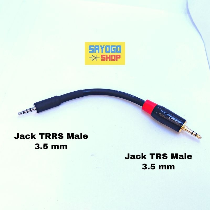 Jual Audio Adapter Jack TRS 3.5 mm Male to TRRS 3.5 mm Male | Shopee ...