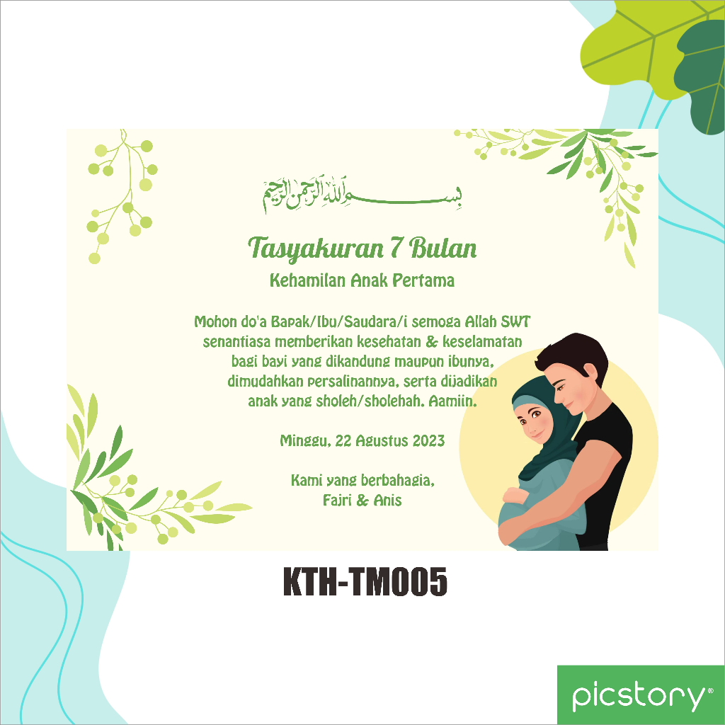 Jual Stiker/Kartu Tasyakuran Kehamilan 4 Bulanan/ 7 Bulanan/ Sticker ...