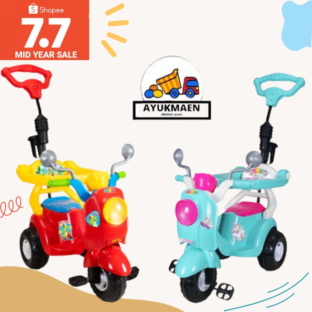 Jual Mainan Maenan Motor Motoran Anak Scooter Sepeda Roda Tiga MORI 702 ...