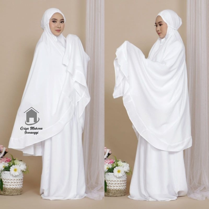 Jual MUKENA PUTIH KATUN RAYON DINGIN DEWASA || MUKENA PONDOK PESANTREN ...